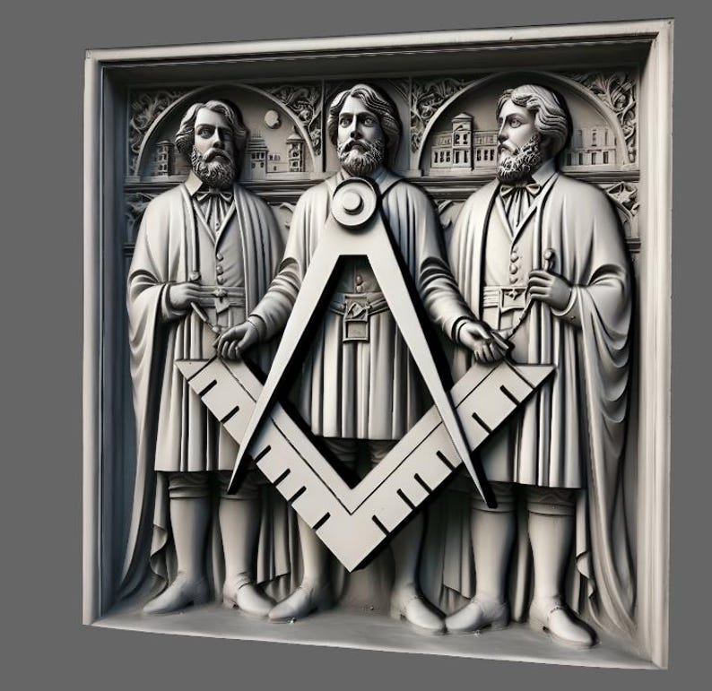 Masonic CNC STL File Digital Download Freemason Masonic Art 3d ...