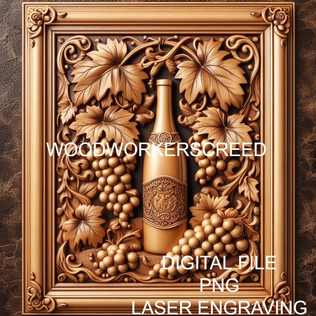 3D Wine Design Laser Engraving File (digital Download) - Etsy