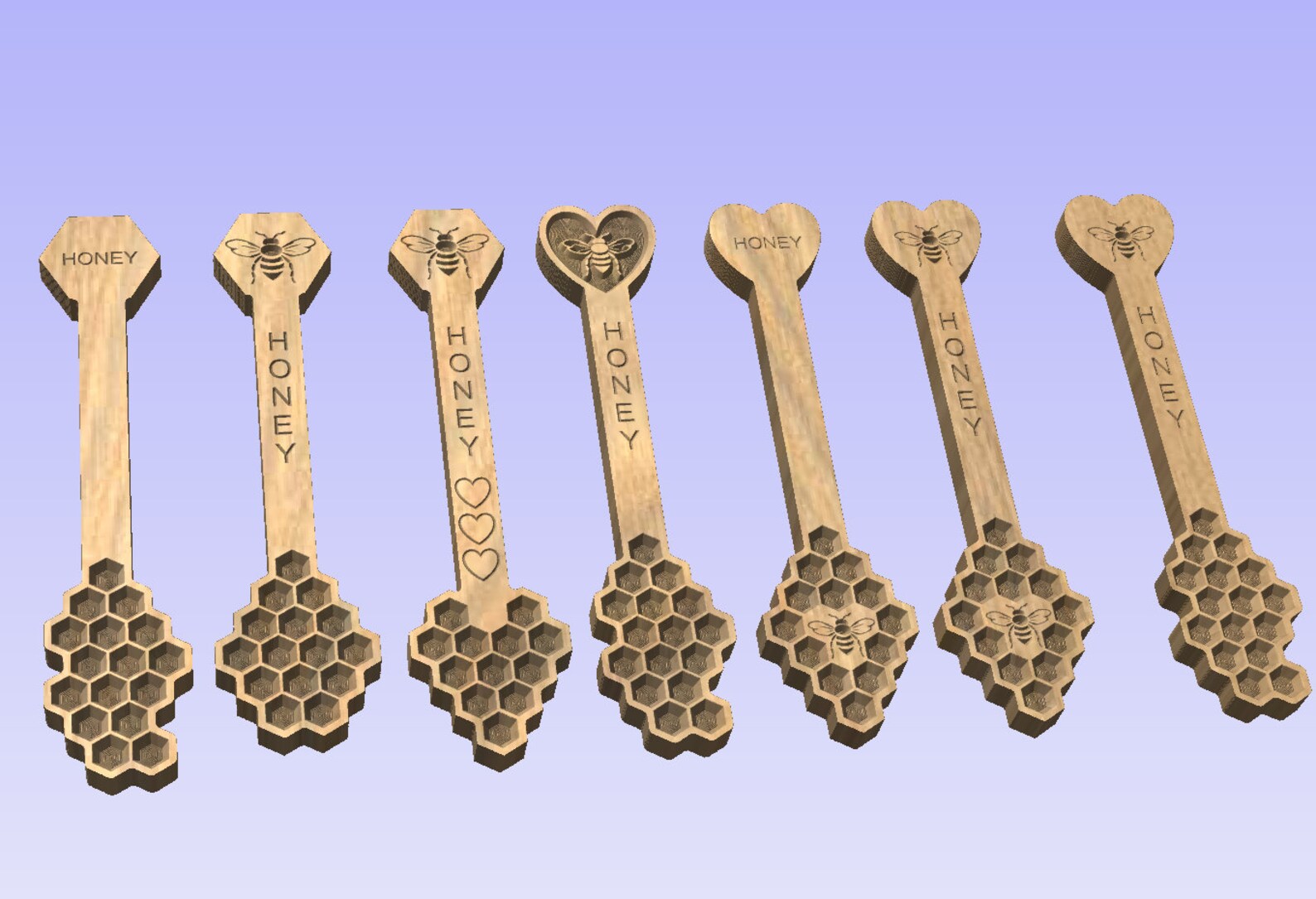 7 Honey Dipper Digital File Cnc Cut File ,DXF,EPS;PDF ,vectric Aspire ...