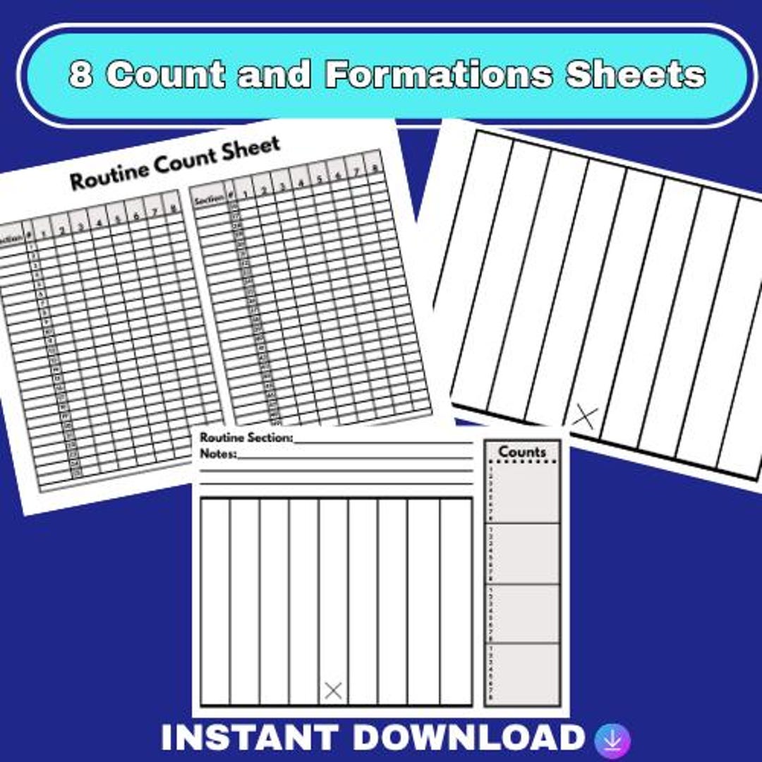 Cheer Planner- 8 Count and Formation Sheet for Cheer Coach and ...