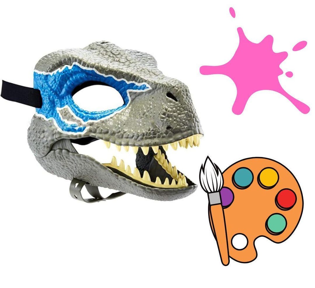 Customized Hand Painted Raptor Mask - Etsy