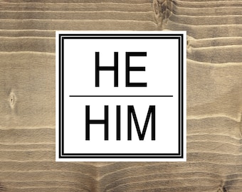 He Him Sticker - Etsy