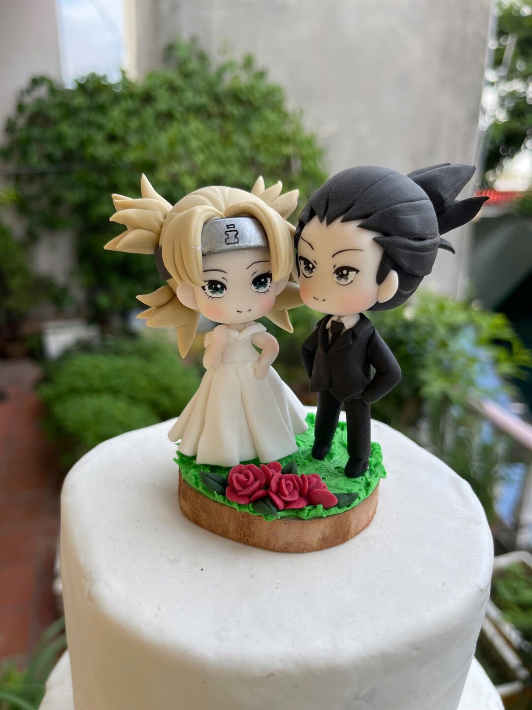 Anime Fan Wedding Cake Topper, Personalized Handmade Chibi Figures ...