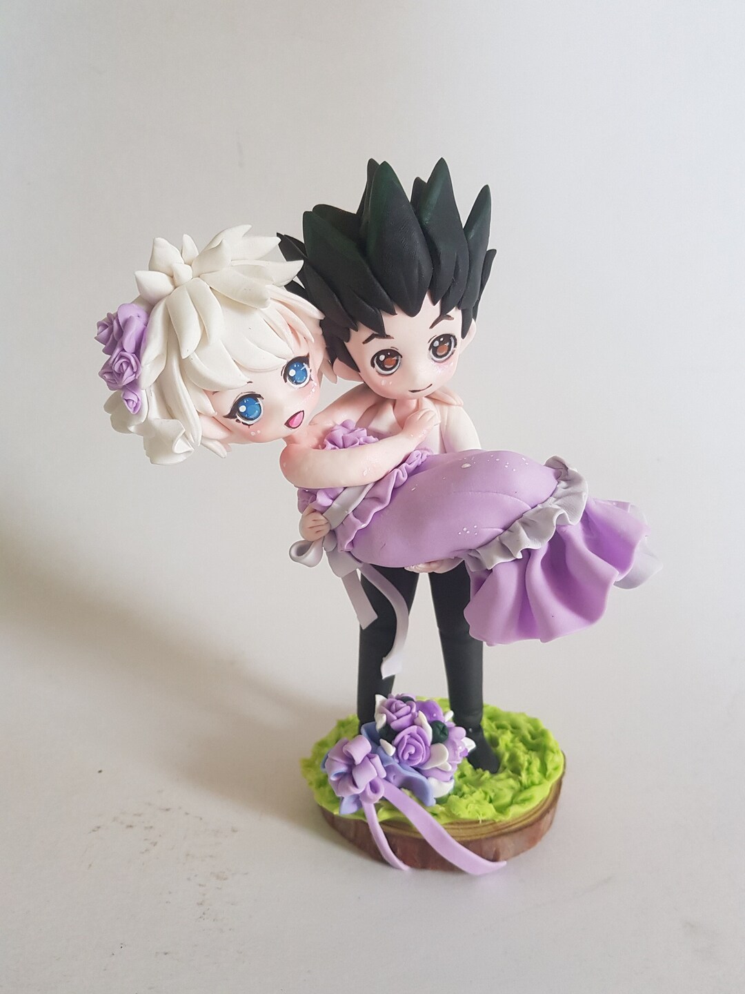 Custom Wedding Cake Topper, Personalized Handmade Chibi Figures, Clay ...