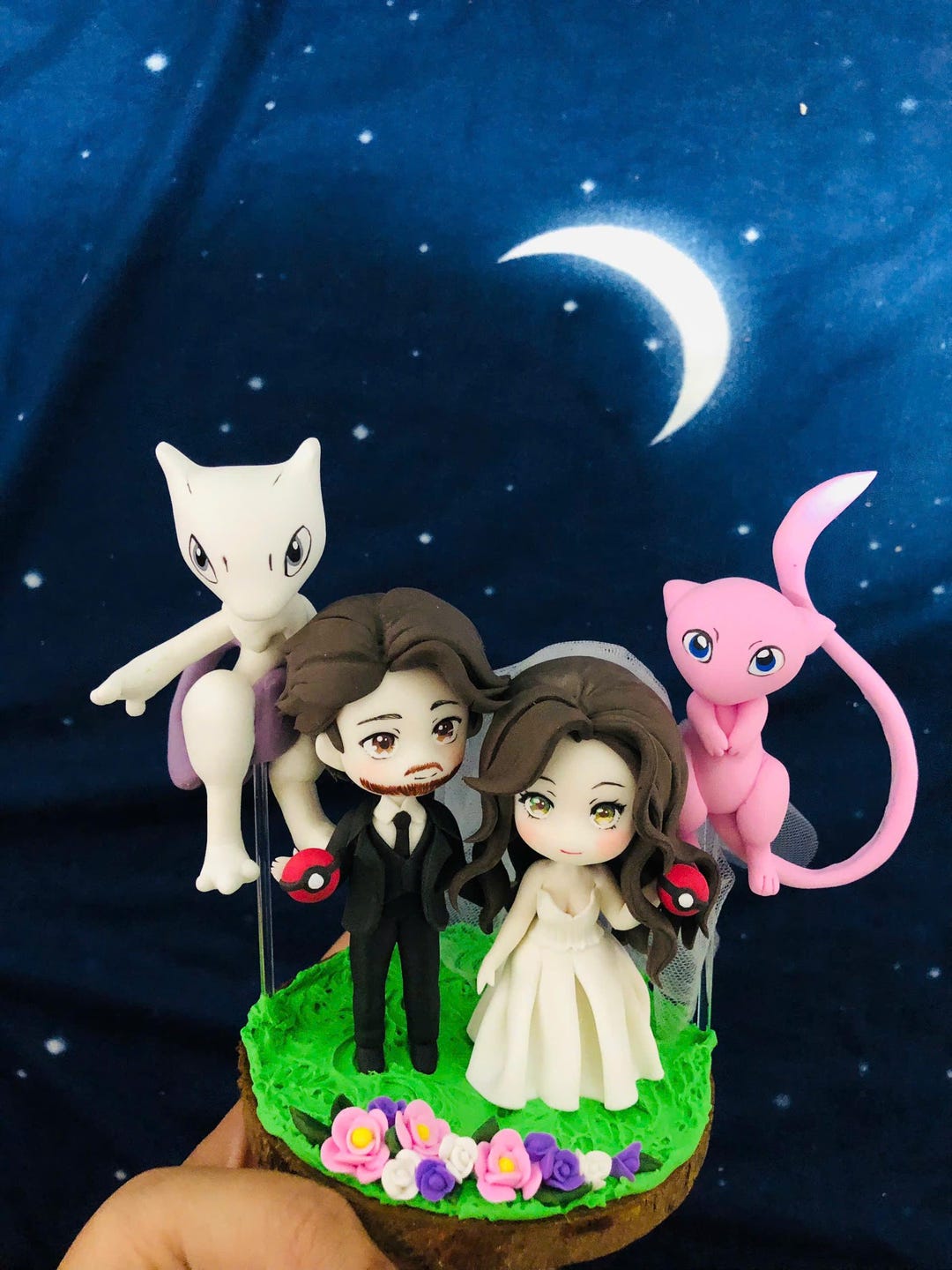 Wedding Cake Topper Figure, Personalized Handmade Chibi Figures ...