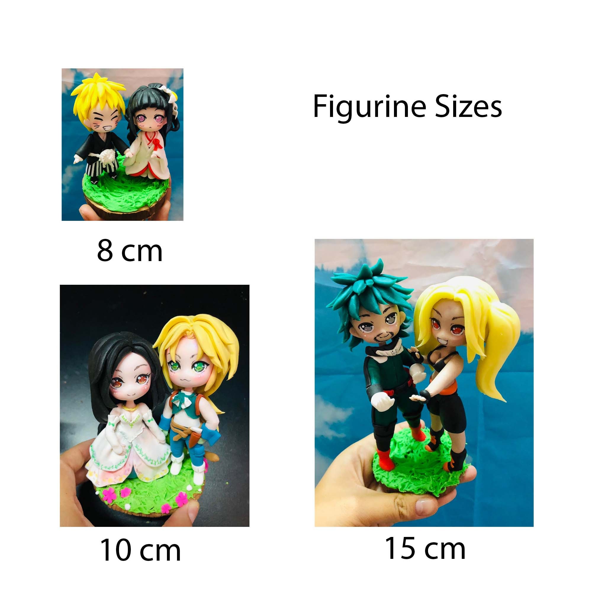 Custom Wedding Cake Topper, Personalized Handmade Chibi Figures, Clay ...