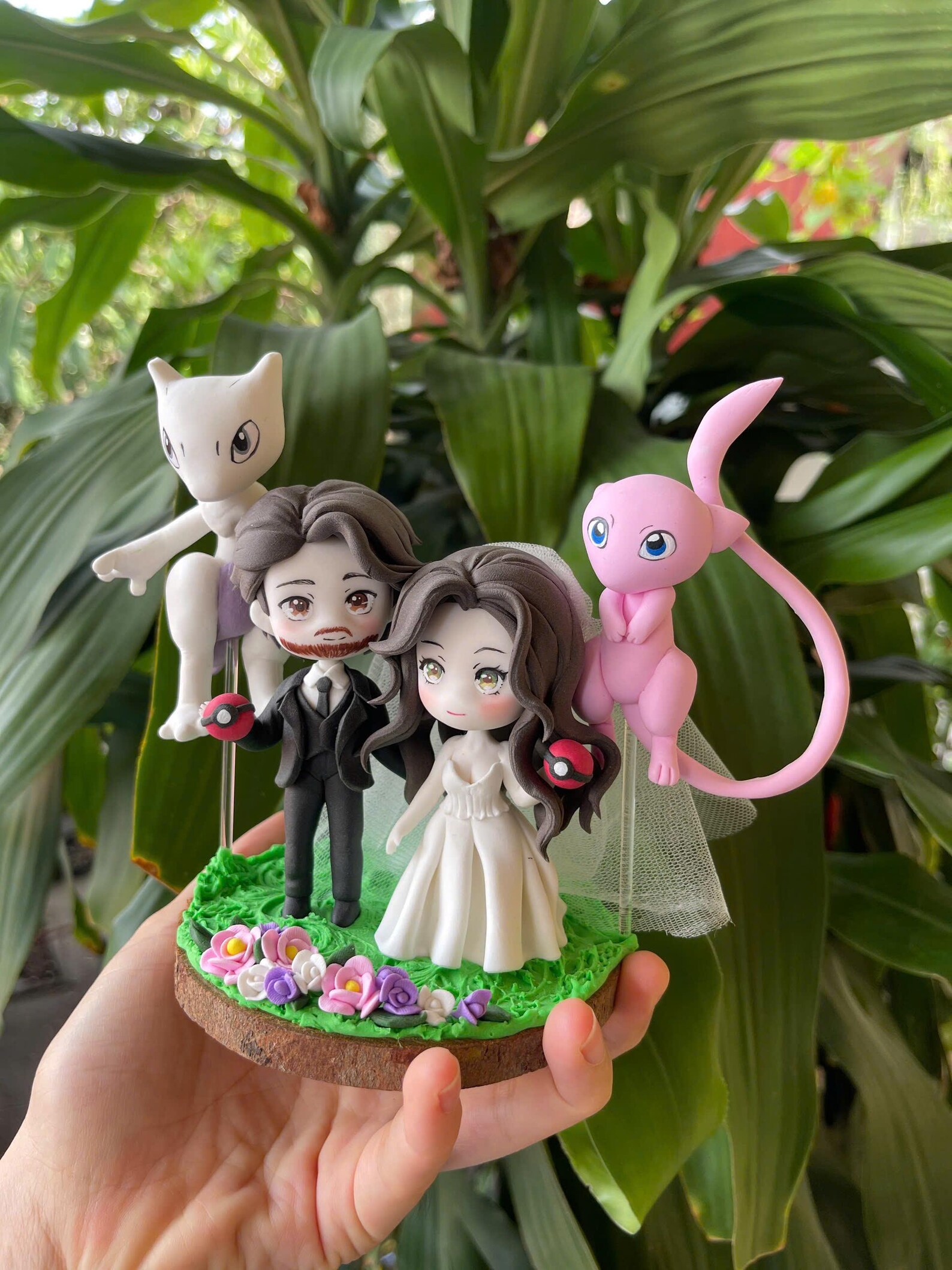 Couple Wedding Cake Topper Gift, Personalized Handmade Chibi Figures ...