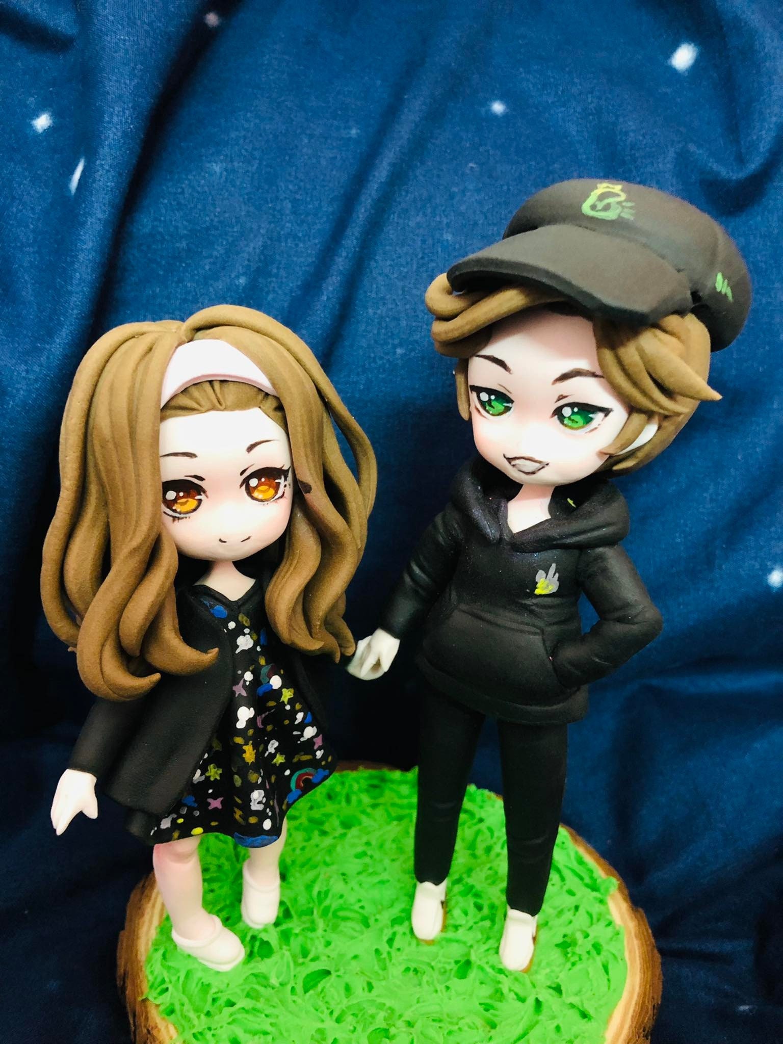 Custom Wedding Cake Topper, Personalized Handmade Chibi Figures, Clay ...