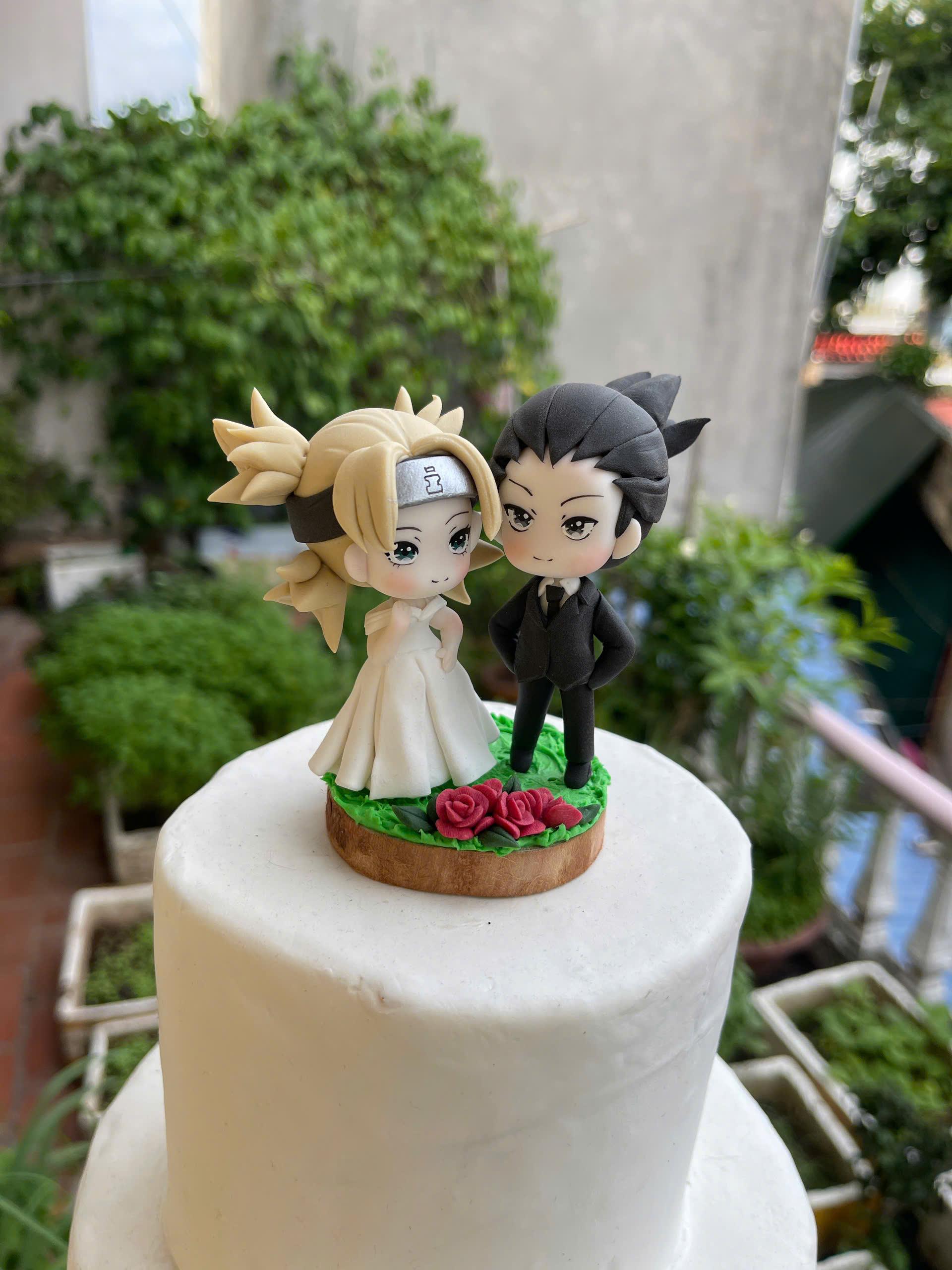 Anime Fan Wedding Cake Topper, Personalized Handmade Chibi Figures ...
