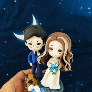 Couple Wedding Cake Topper Gift, Personalized Handmade Chibi Figures ...