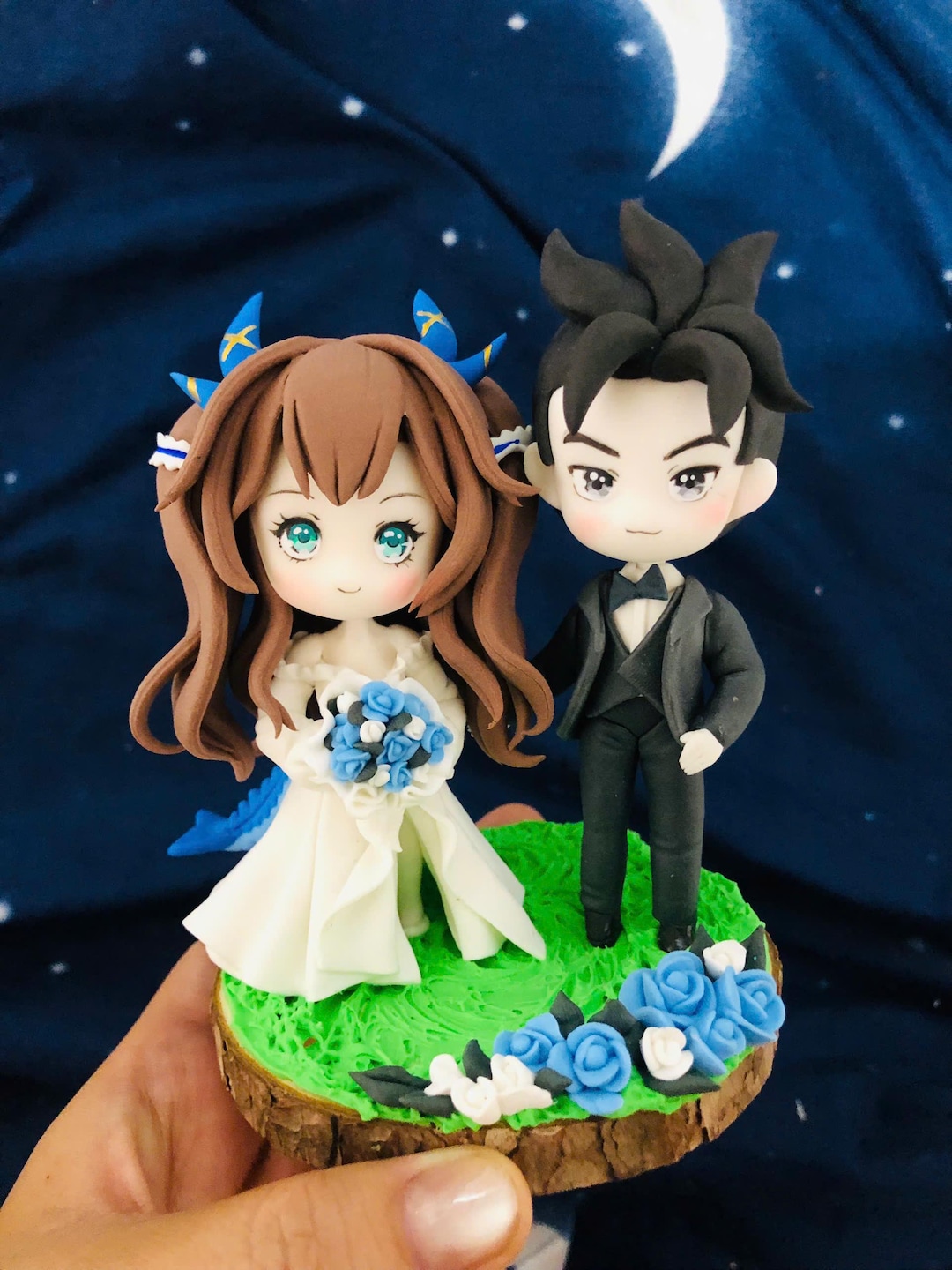 Customized Wedding Cake Topper Gift, Personalized Handmade Chibi ...