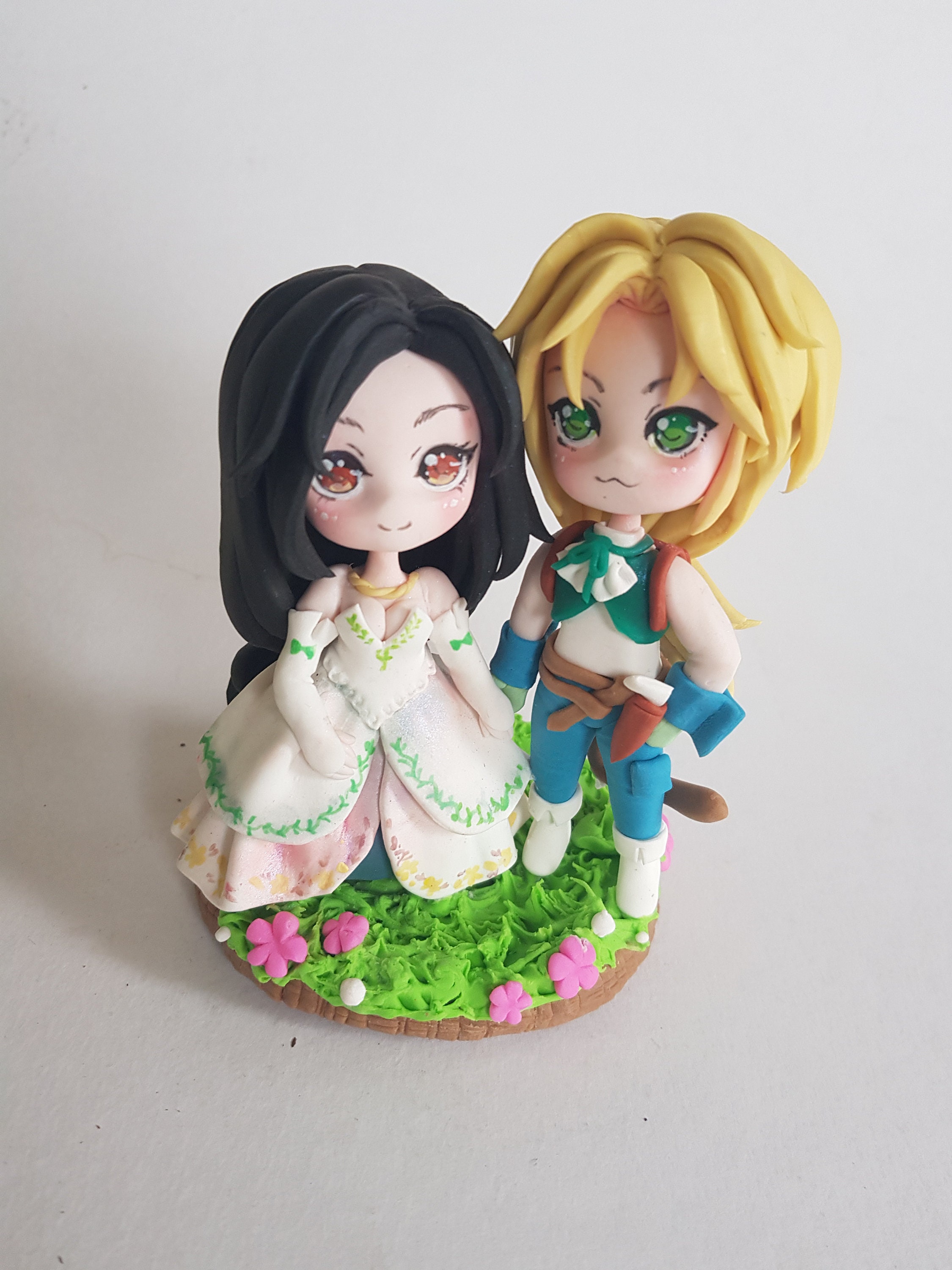 Custom Wedding Cake Topper, Personalized Handmade Chibi Figures, Clay ...