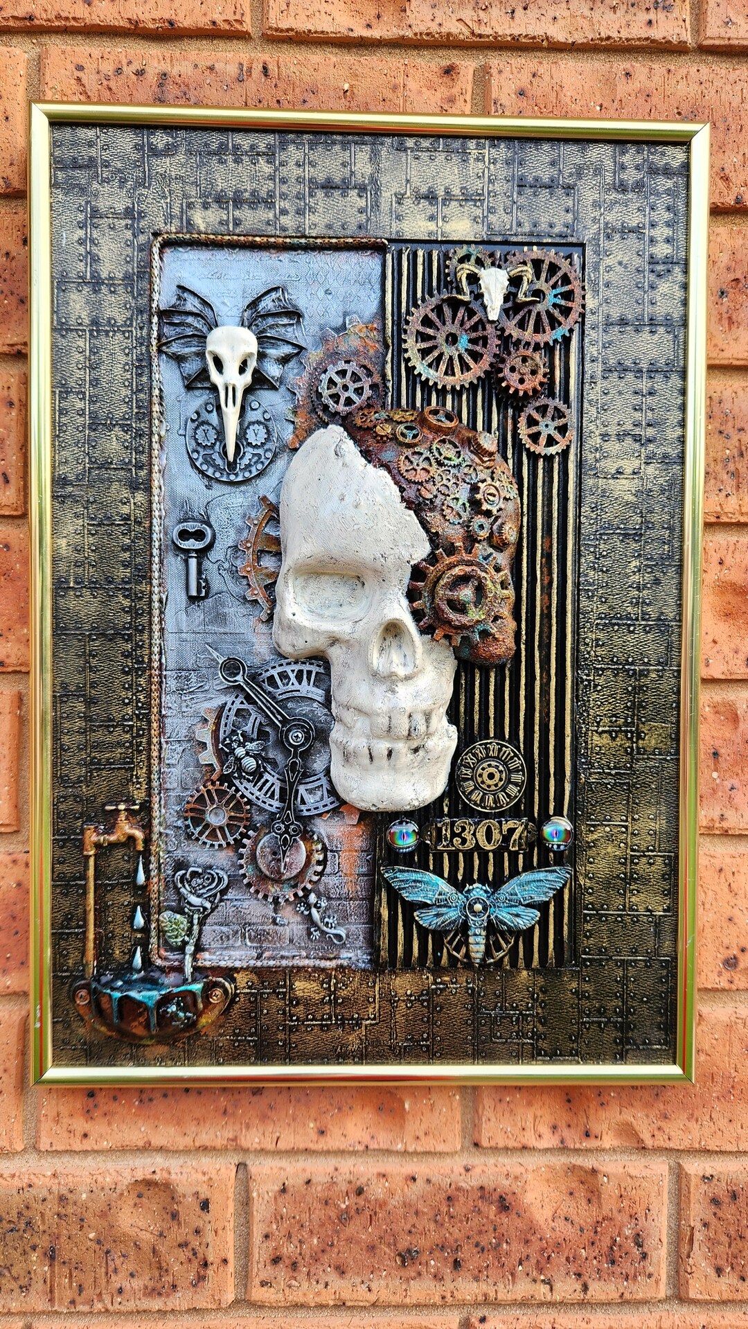 Steampunk Skull Mixed Media Art| Visual Art|skull Art Collage| Skull ...