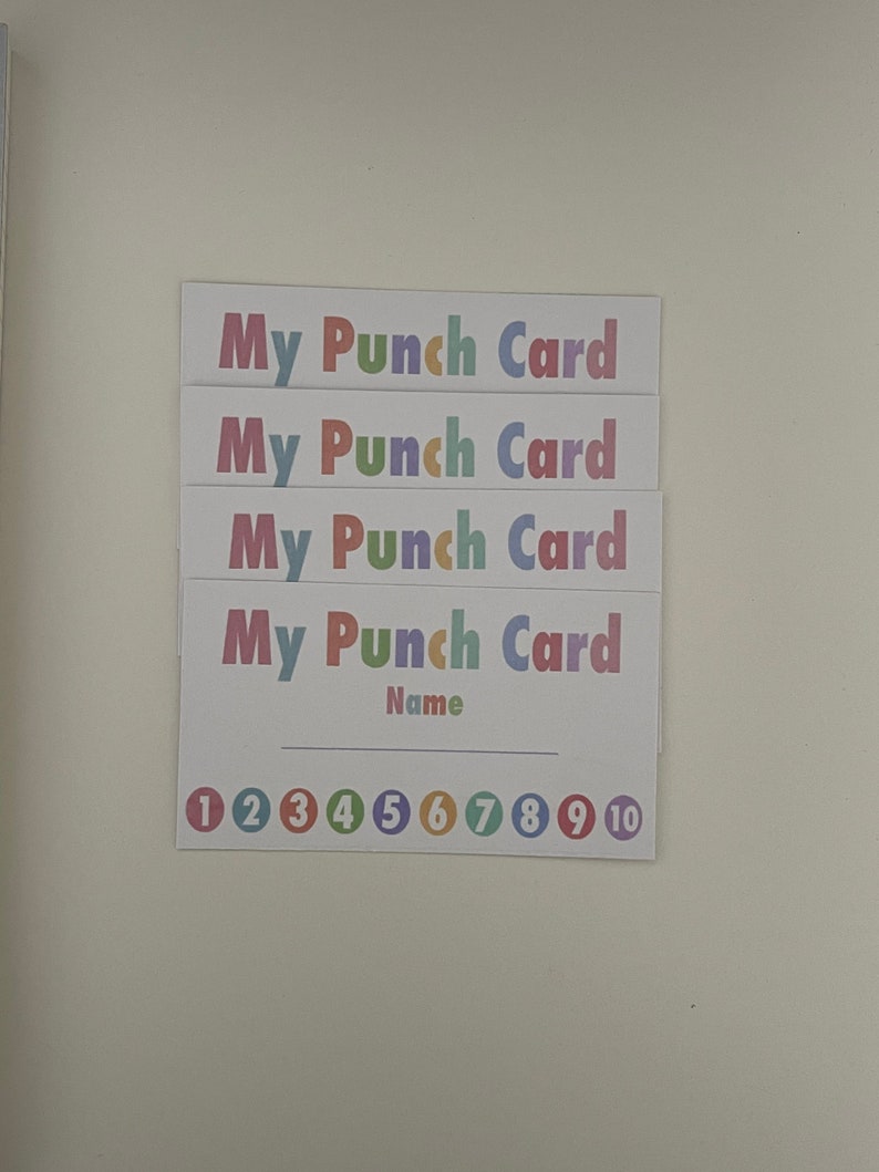 Behaviour Management Reward Punch Card- Digital Download - Etsy