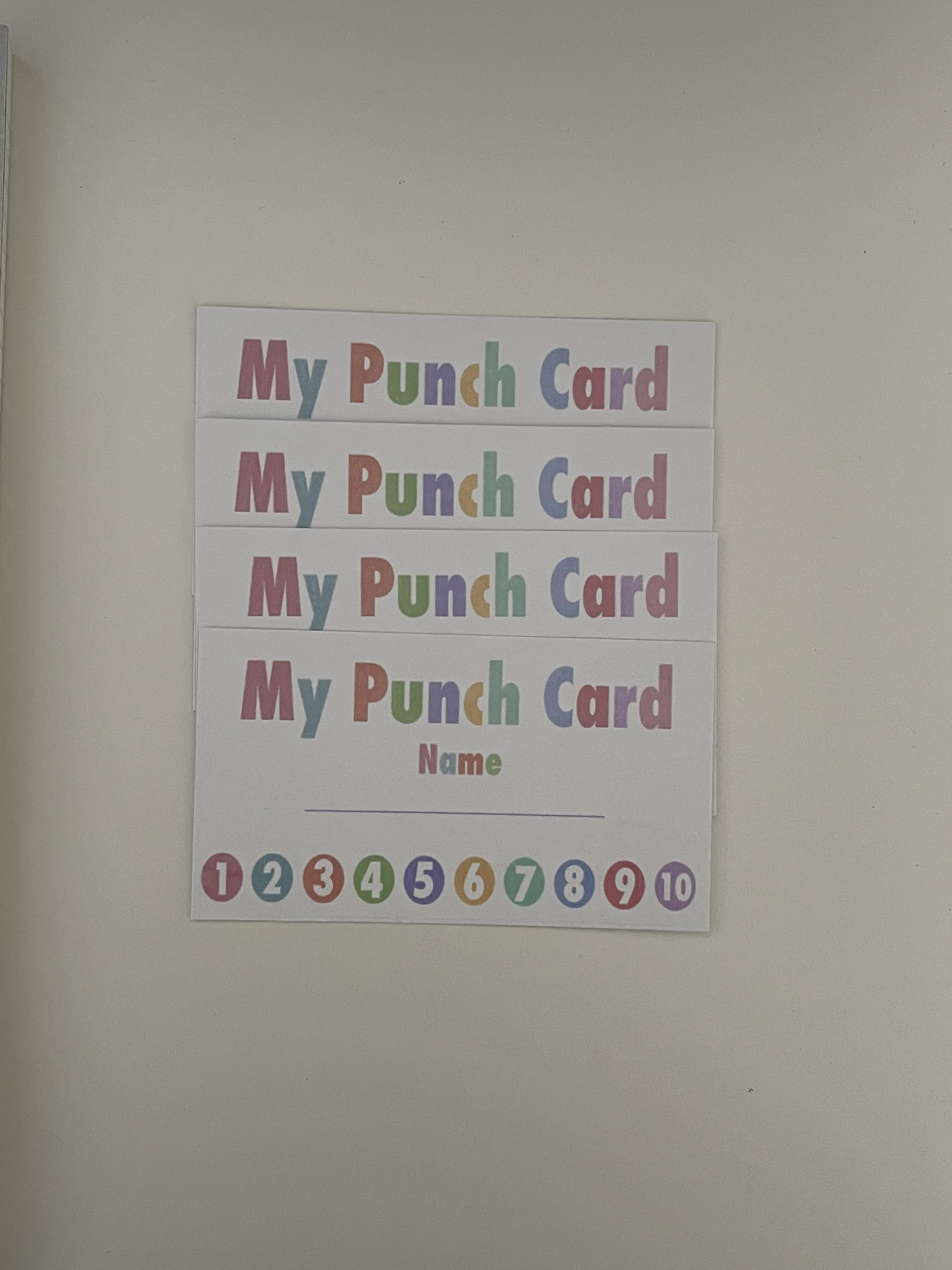 Behaviour Management Reward Punch Card- Digital Download - Etsy