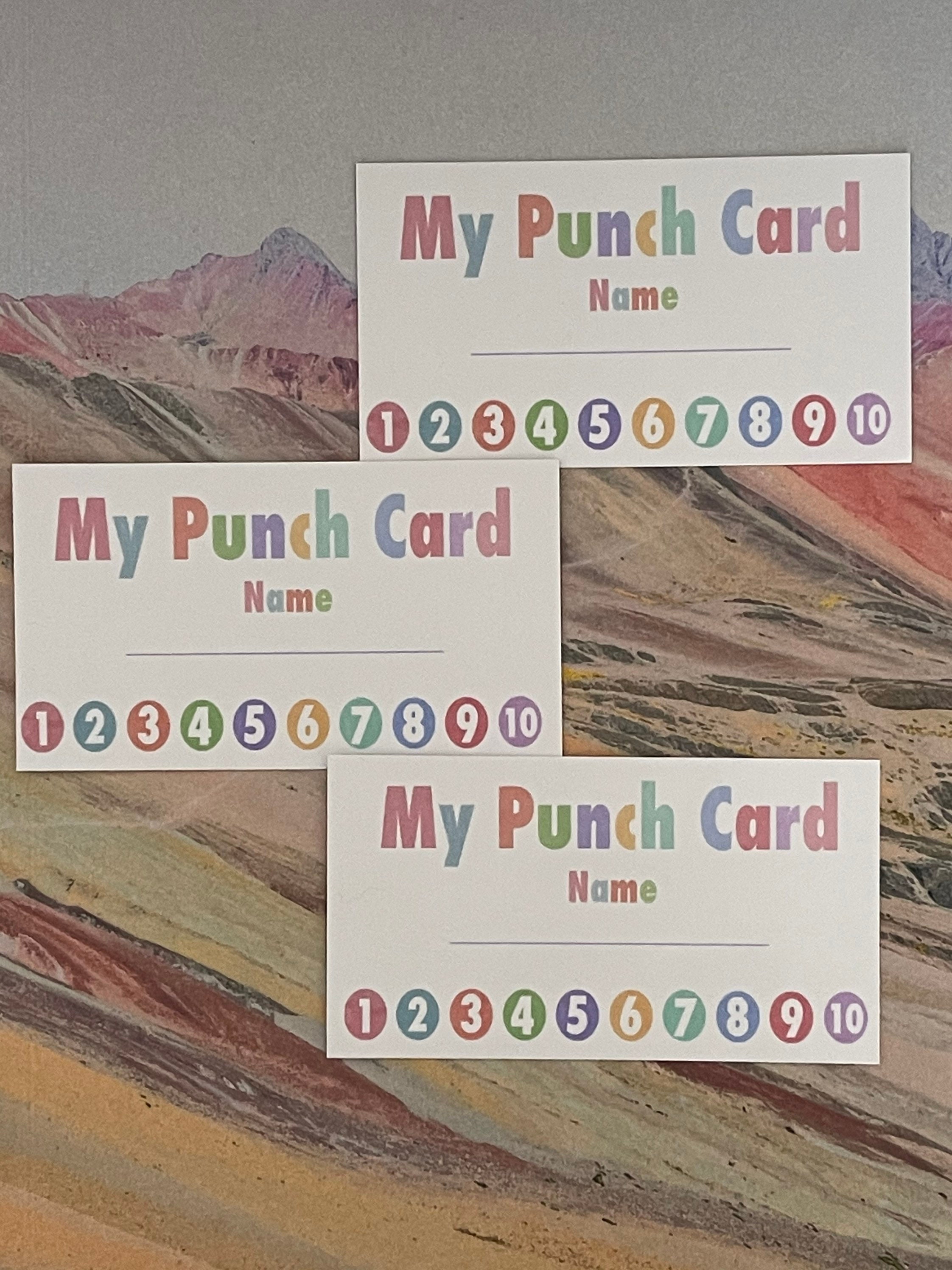 Behaviour Management Reward Punch Card- Digital Download - Etsy