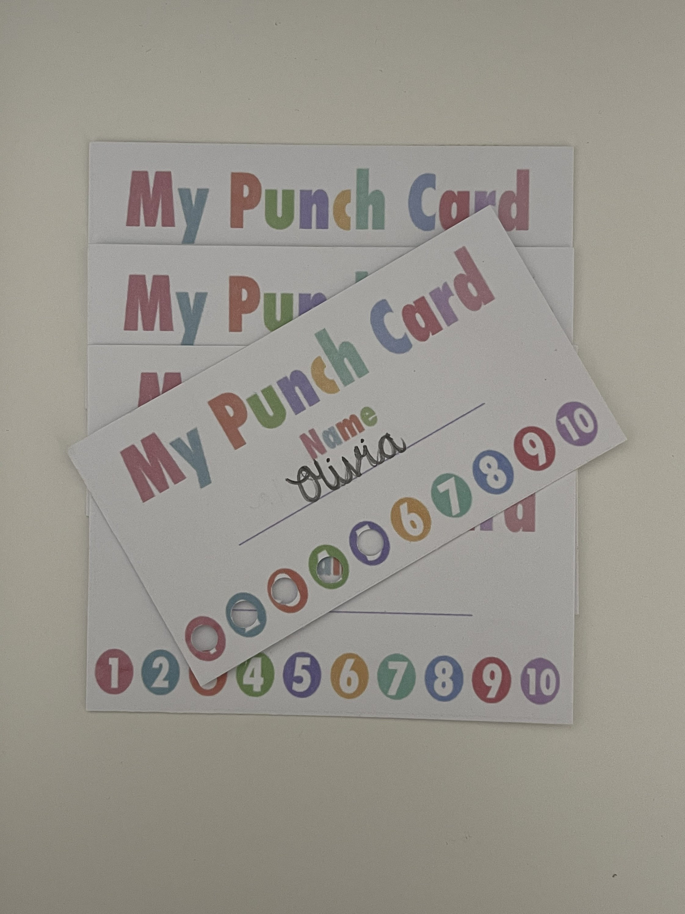 Behaviour Management Reward Punch Card- Digital Download - Etsy