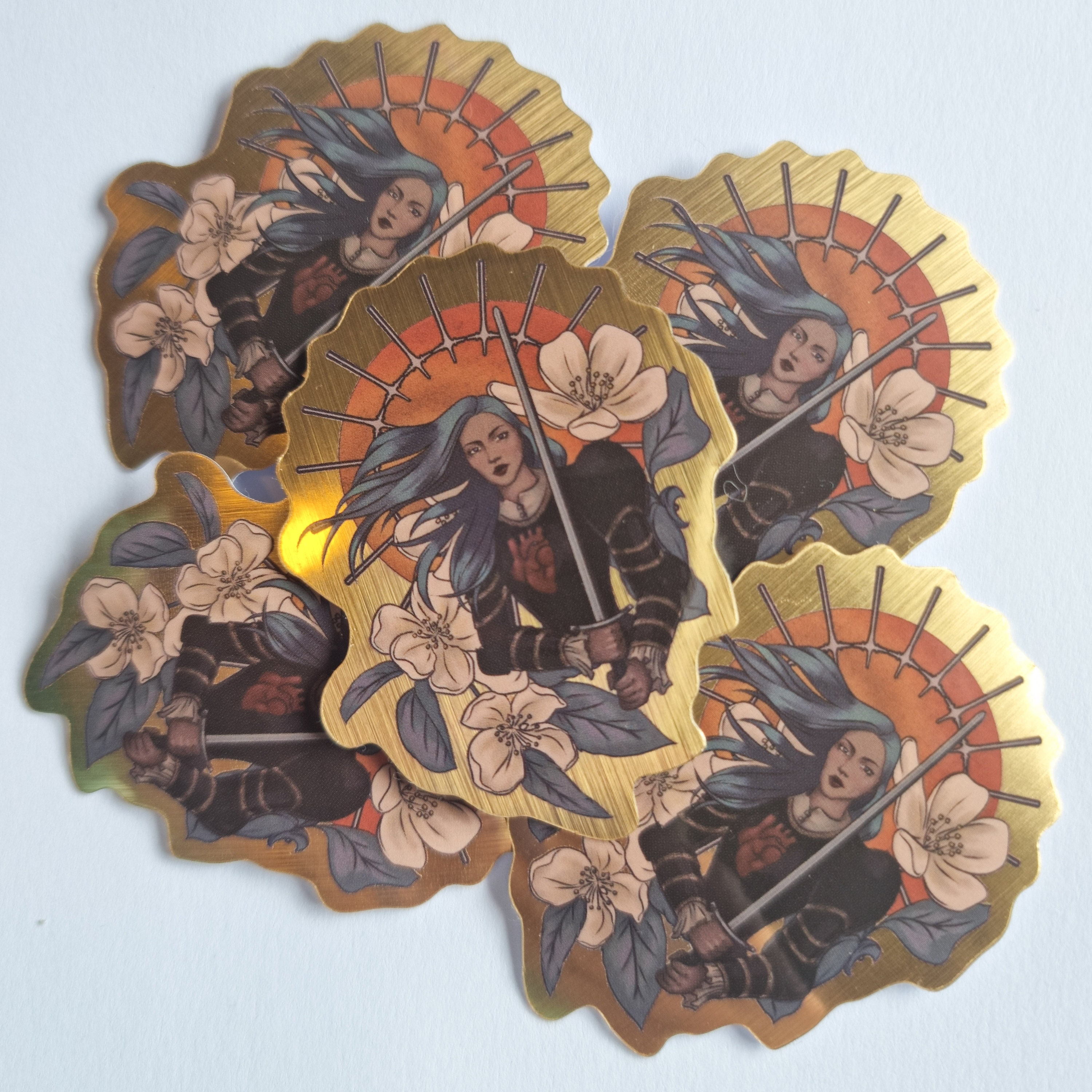 Knight With Sword Gold Sticker - Etsy