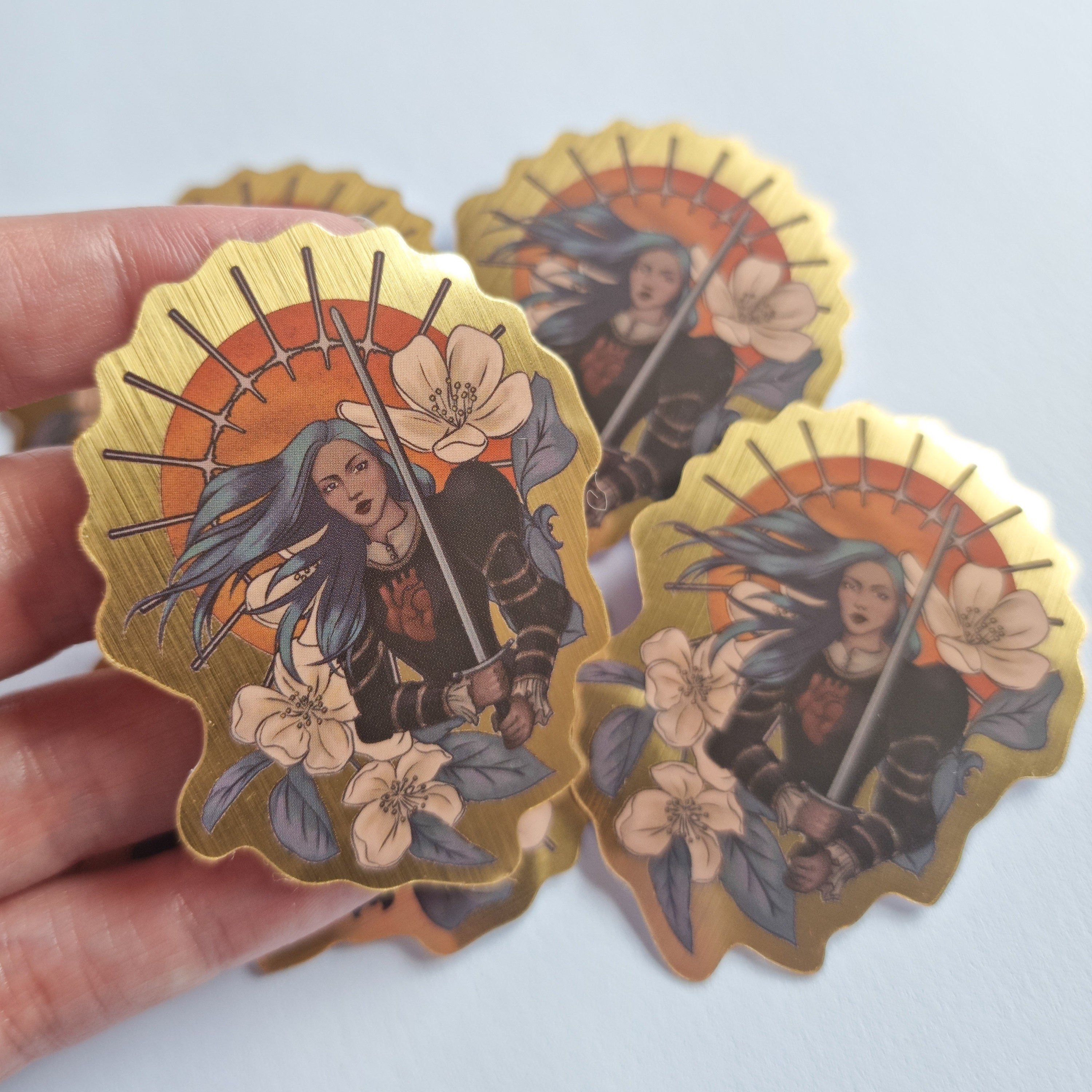 Knight With Sword Gold Sticker - Etsy