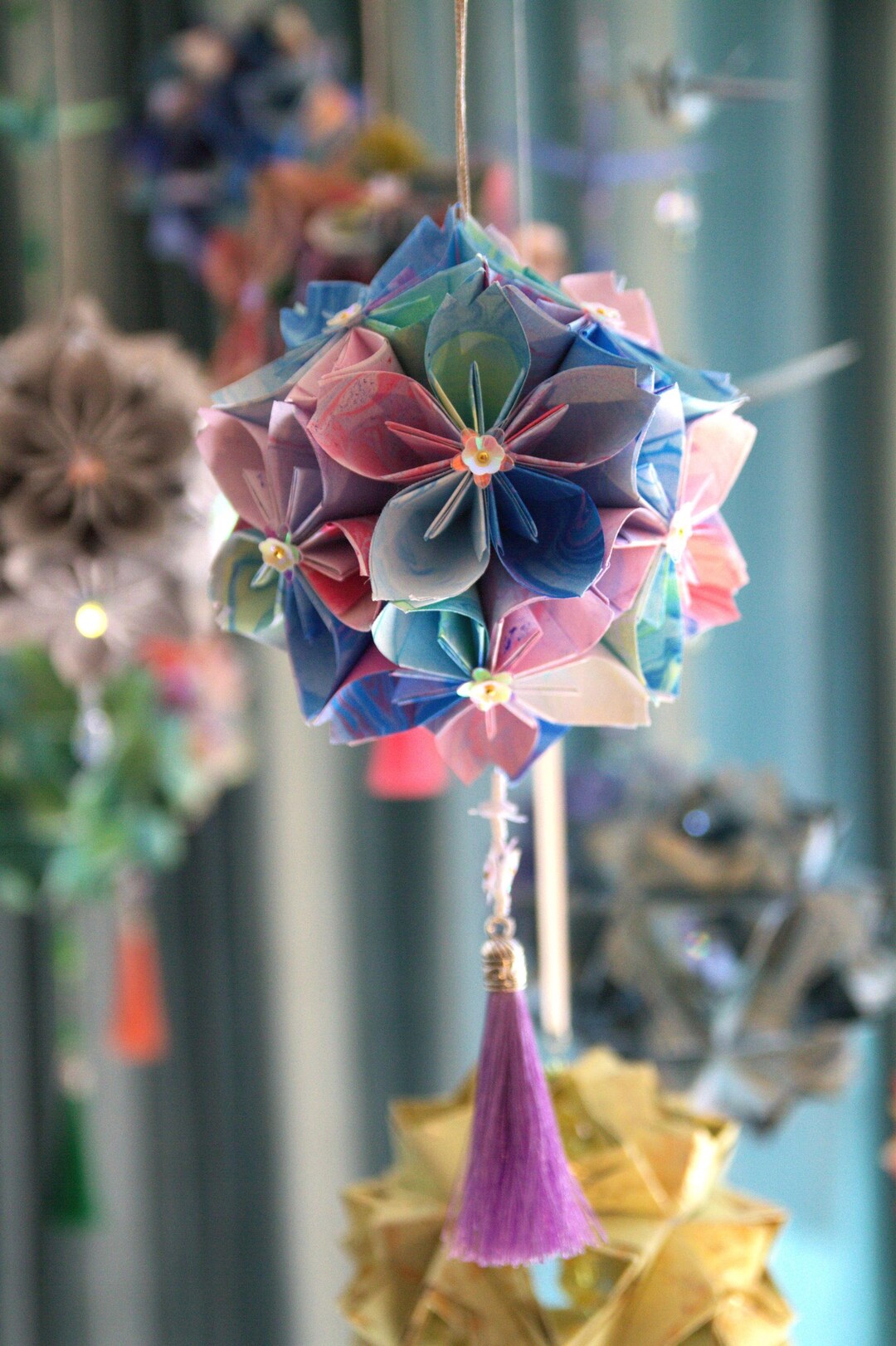 Marbled Paper Kusudama Origami - Etsy