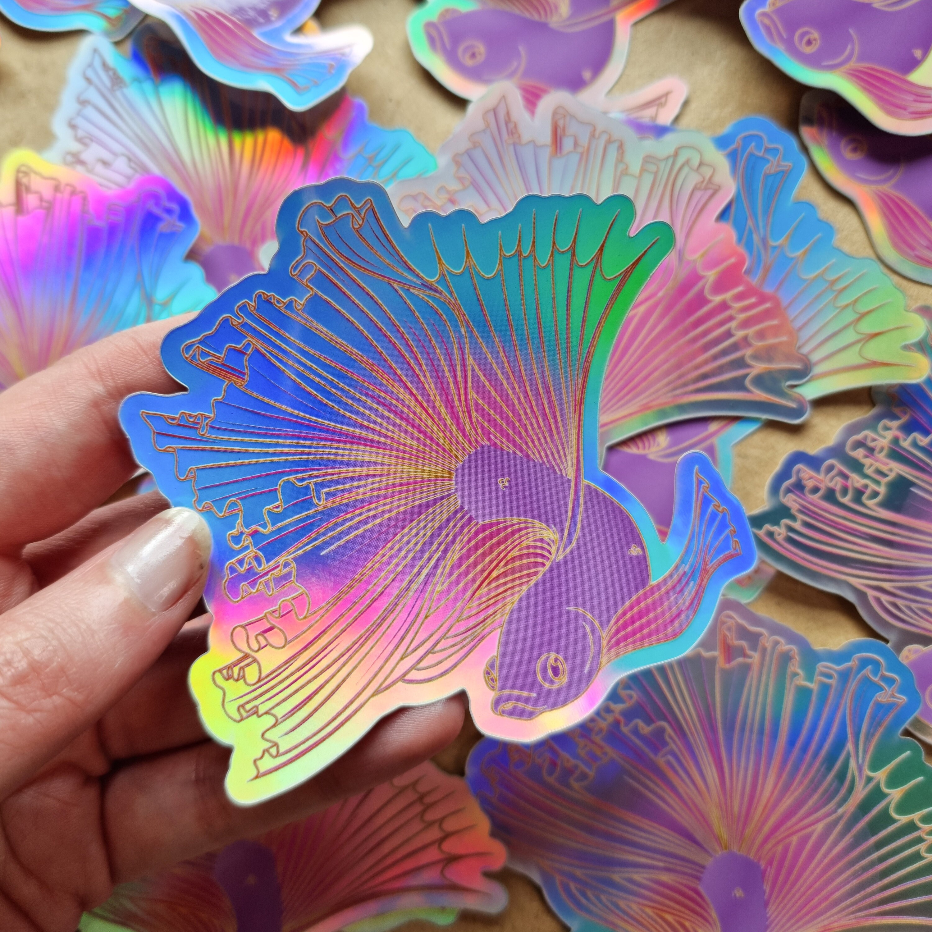 Large Holographic Fish Sticker - Etsy
