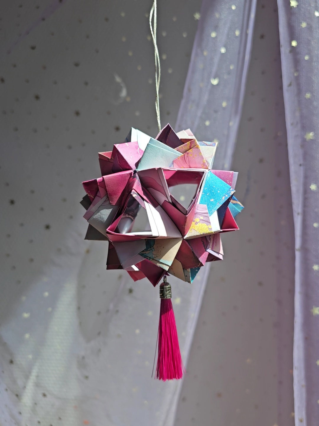 Pink Kusudama Origami Ornament - Etsy