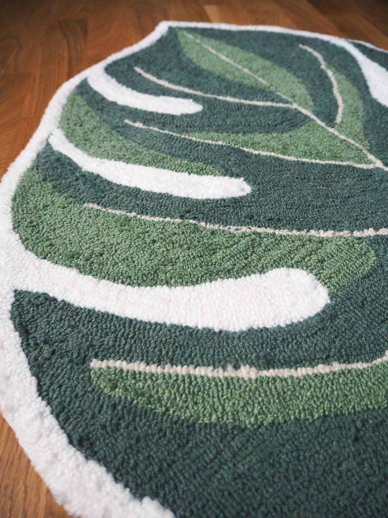 Monstera Tufted Rug Shaped Monstera Rug Punch Needle Carpet | Etsy