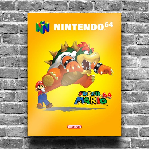 Mario 64 Promotional Poster - Etsy
