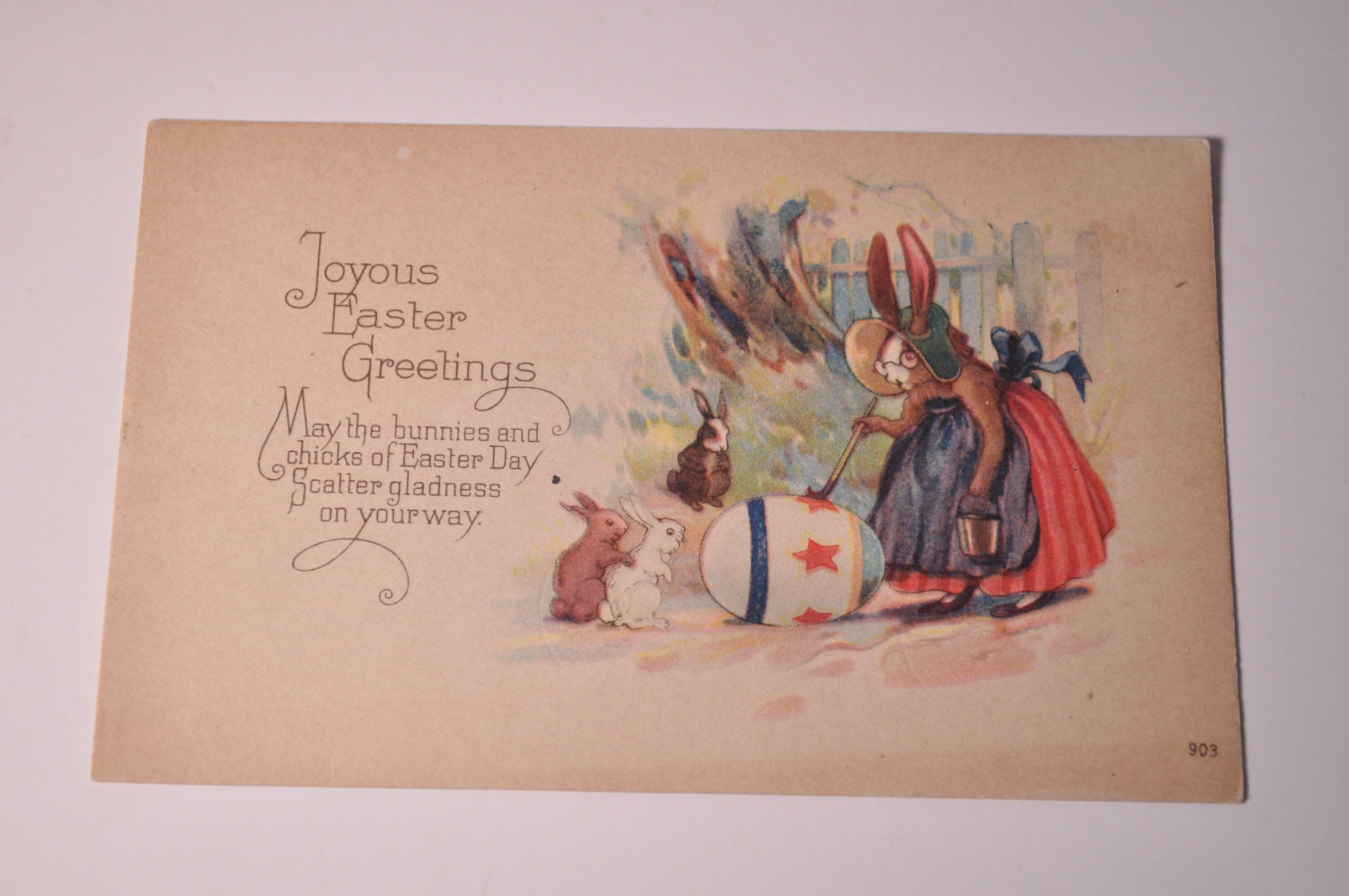 4 Antique Easter Postcards Used Bunnies Rabbits Children Mama Bunny ...