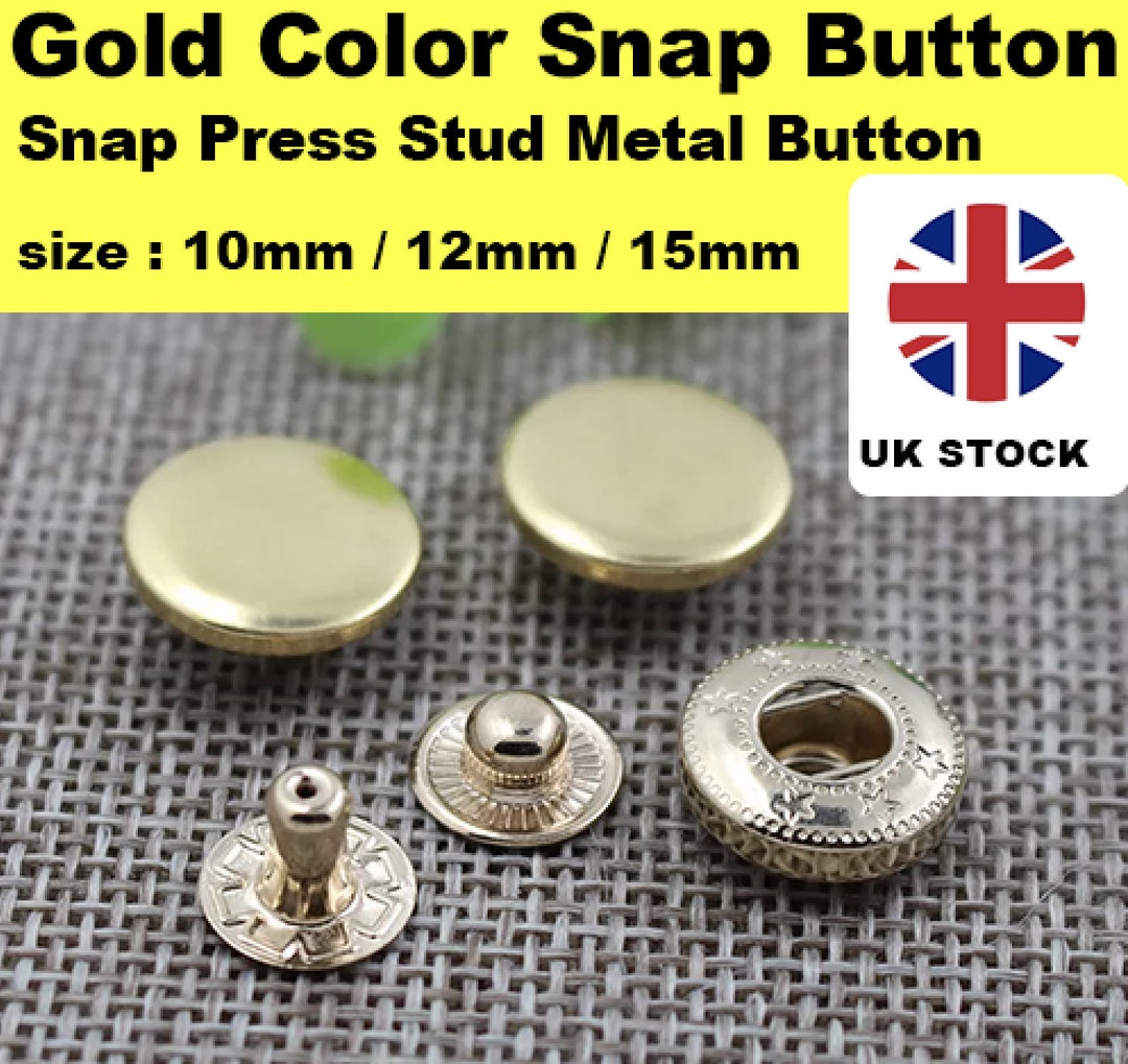 Gold Color Snap Button / Snap Press Stud Metal Button / 10mm / 12mm ...