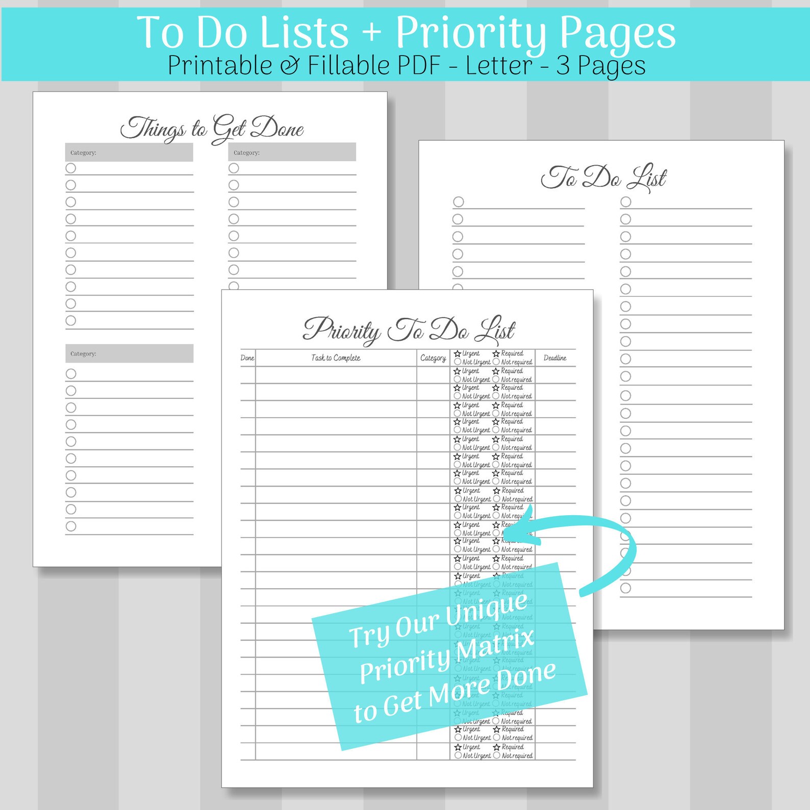 Priority to Do Task Lists Modified Priority Matrix Digital - Etsy