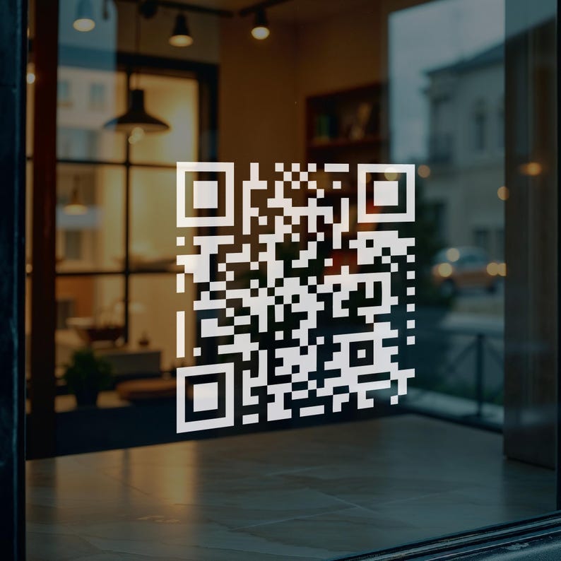 Custom QR Code Vinyl Decal, Shop Windows, Doors, Car Windows, Pay ...
