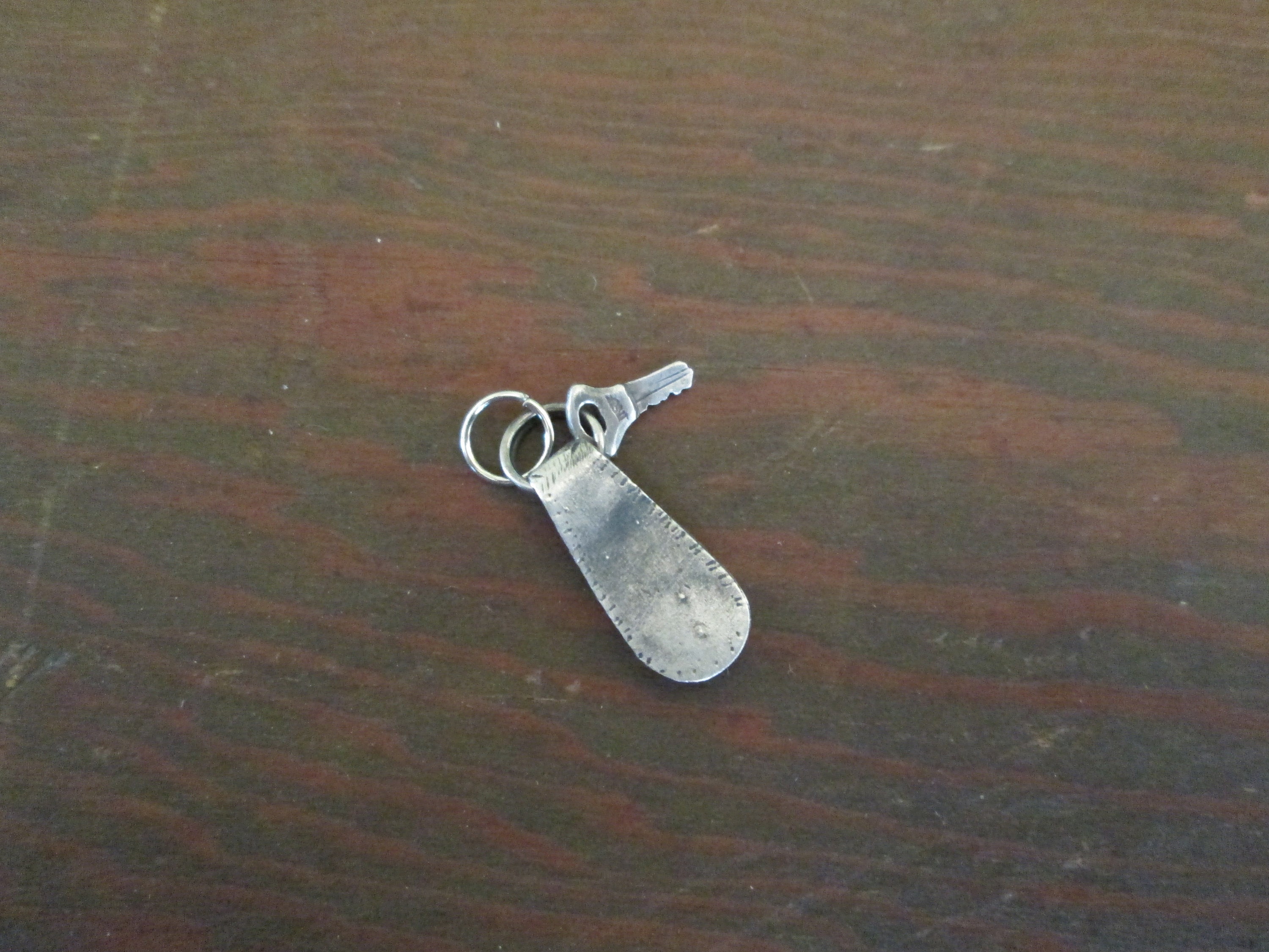 Sterling Silver 3-D Miniature CAR KEY on "leather" FOB Pendant / Charm ...