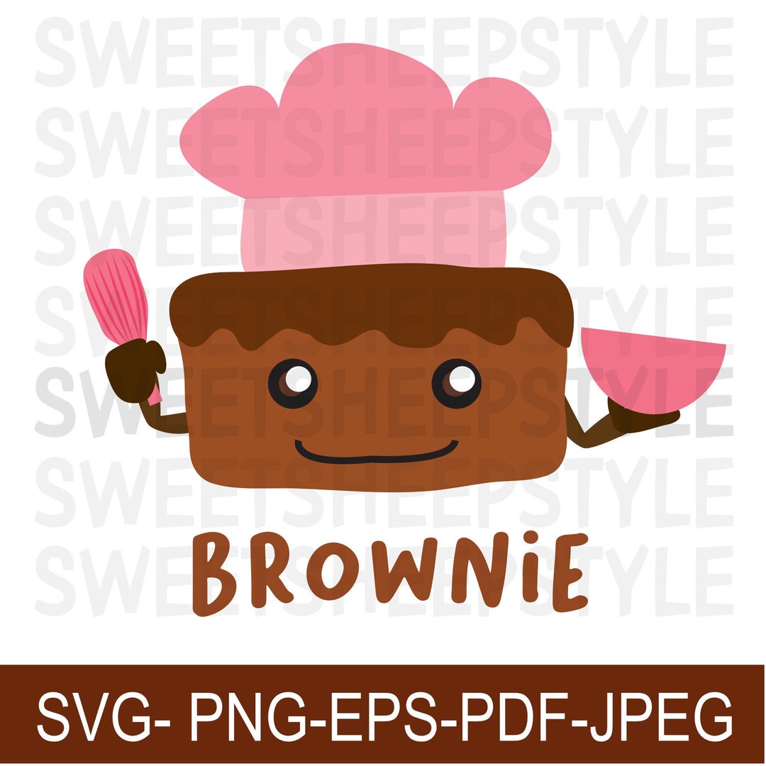 Brownie Cute Cartoon SVG, Dessert SVG, Sweet Cartoon SVG, Cooking ...
