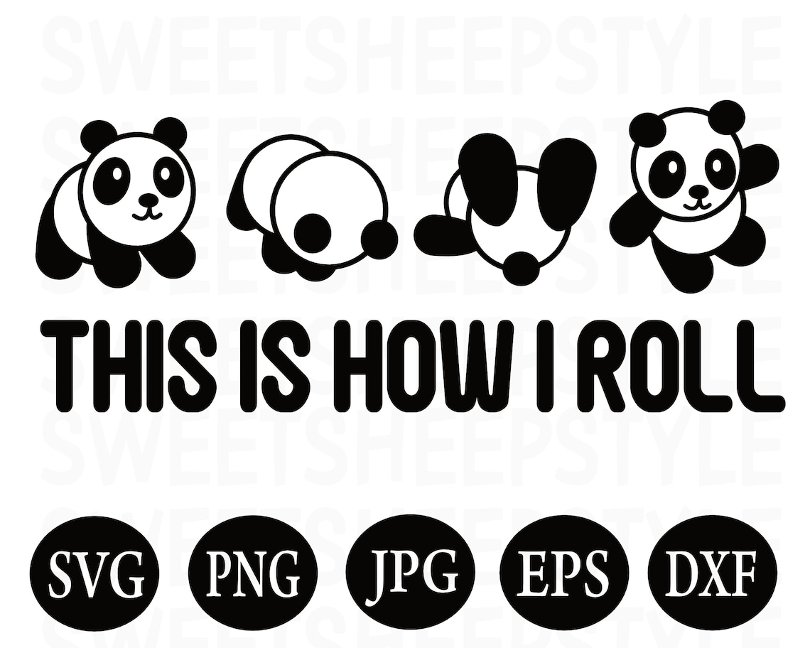 Panda Svg, This is How I Roll SVG, Cute Cartoon Panda Svg, Panda Lover ...