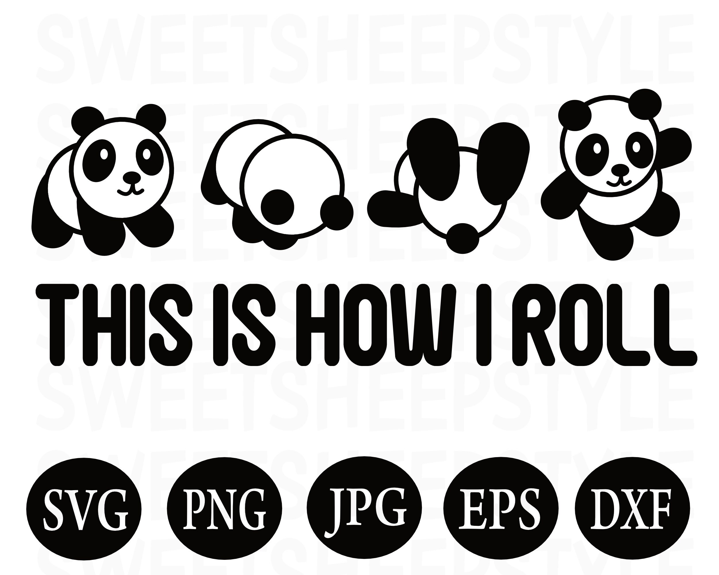 Rolling Panda svg This is How I Roll SVG Panda sVG png eps Cute cartoon ...