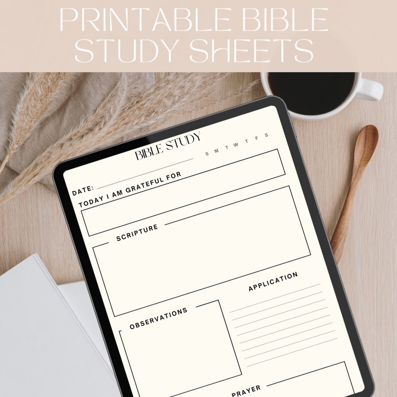 Printable Bible Study Sheets | SOAP Method | Templates | *includes Dark ...