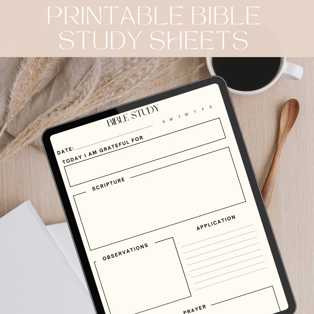 Printable Bible Study Sheets | SOAP Method | Templates | *includes Dark ...
