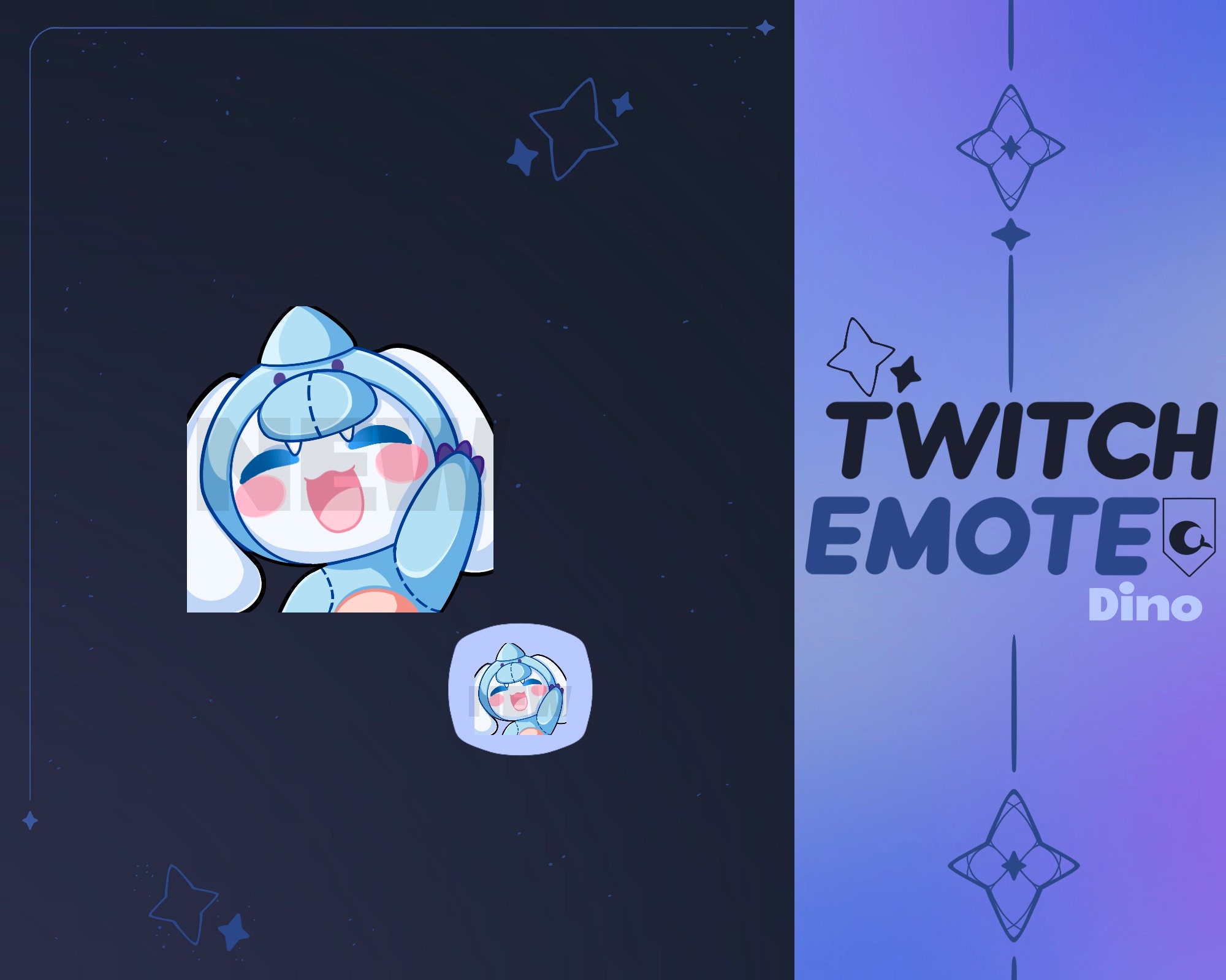 Cute Cinnamon Roll Dino Emote / Twitch Emote / Twitch Badge / Mymelo ...
