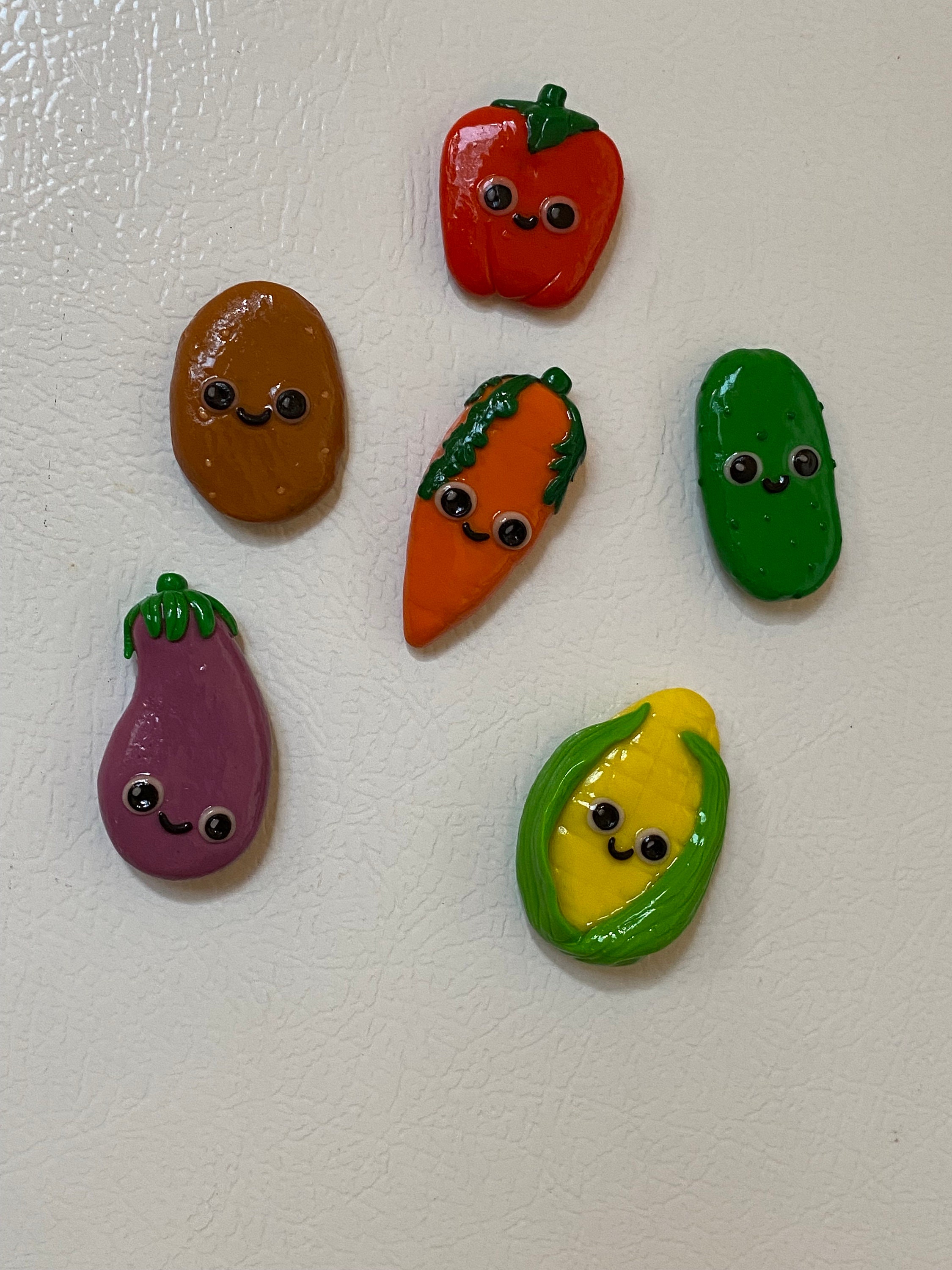 Vegetable Fridge Magnets Polymer Clay Handmade Cute Veggies Kitchen ...