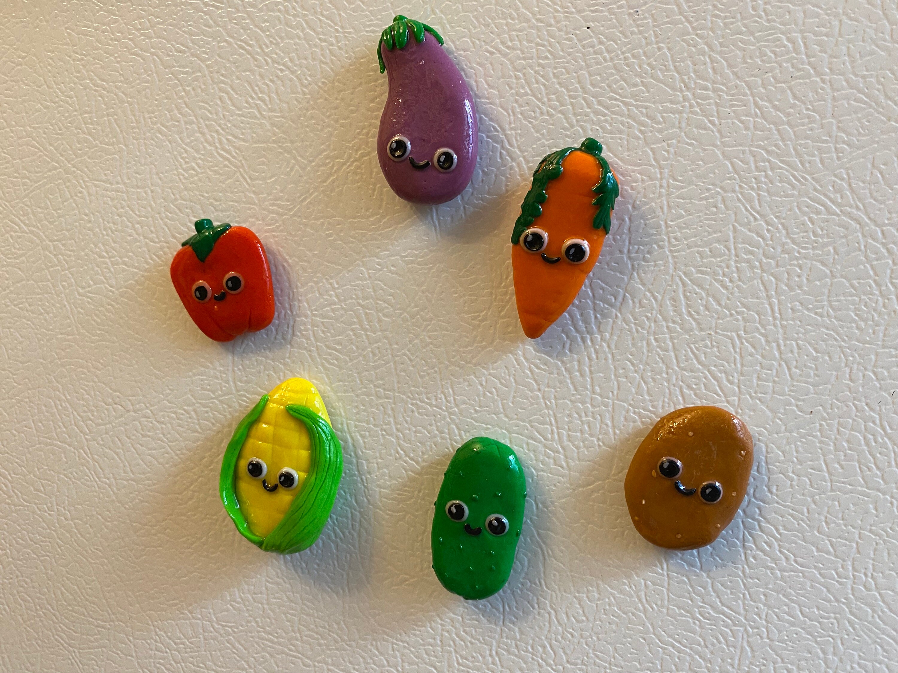 Vegetable Fridge Magnets Polymer Clay Handmade Cute Veggies Kitchen ...