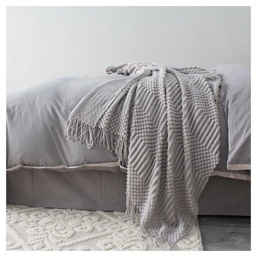 Soft Nordic Knit Blanket Throw Couch Sofa Shawl Travel - Etsy