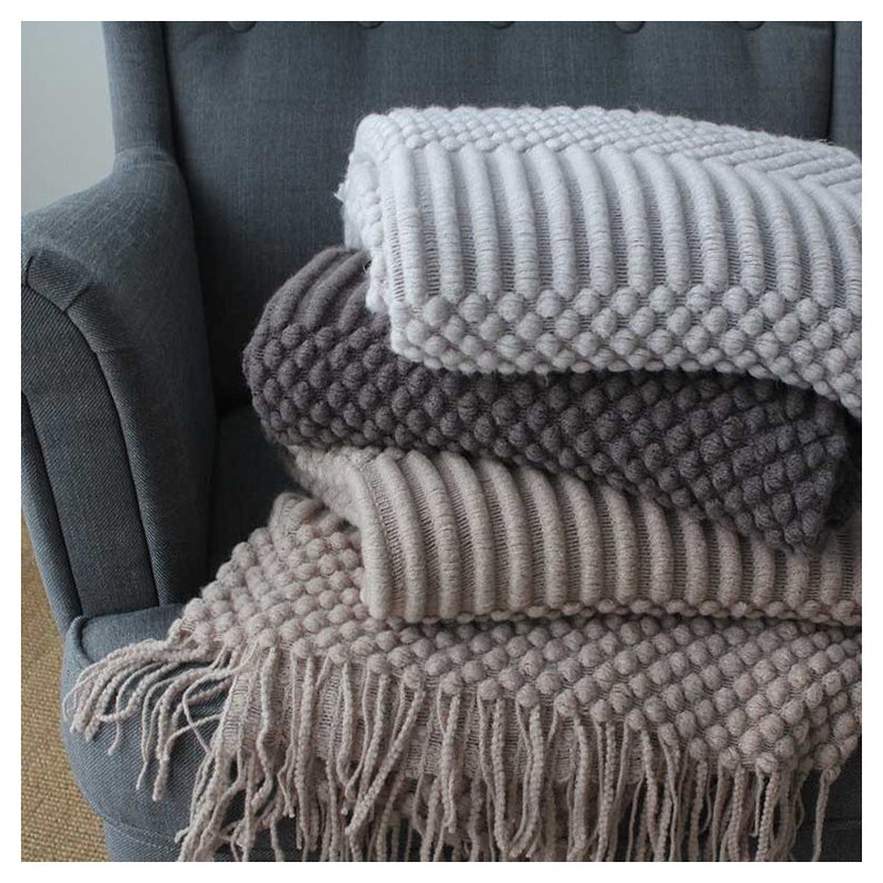 Soft Nordic Knit Blanket Throw Couch Sofa Shawl Travel - Etsy