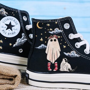 Custom Embroidered Converse, Chuck Taylor Converse Embroidered Ghost ...