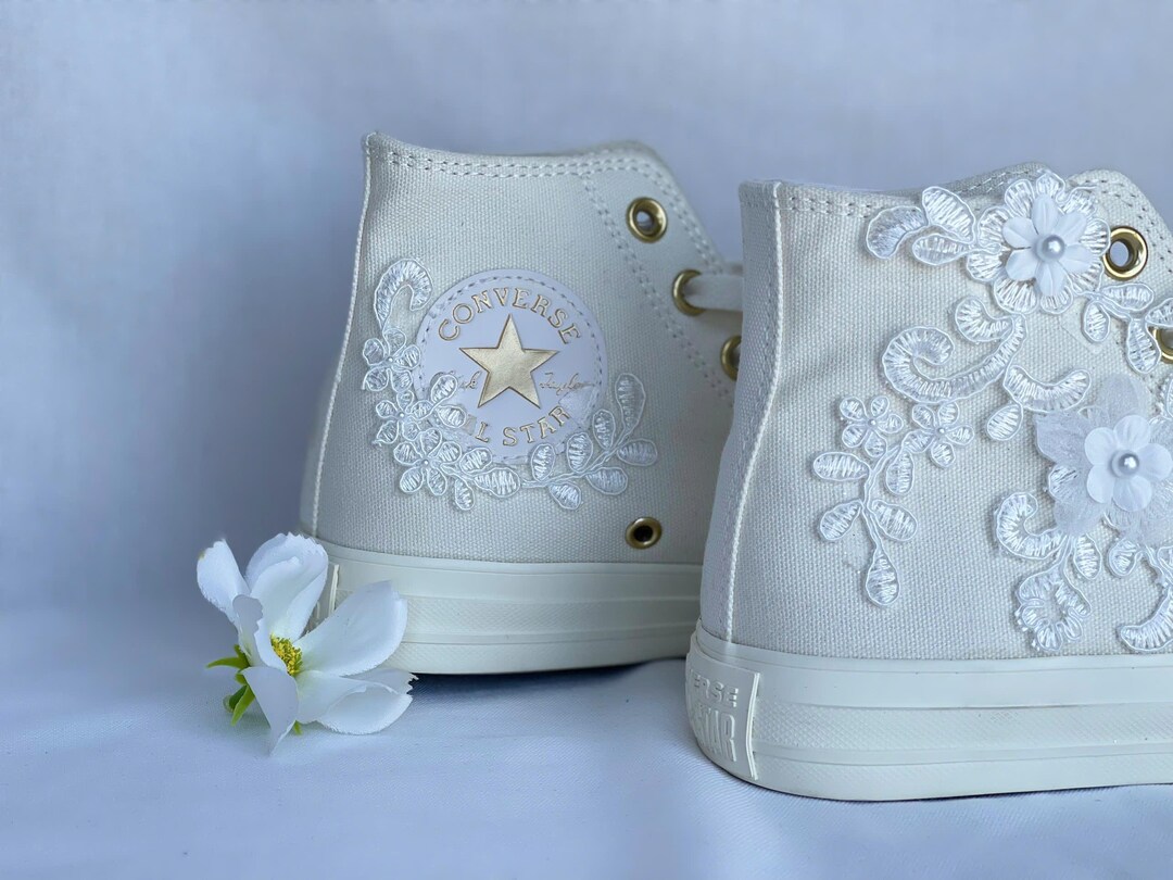 Bridal Converse, Wedding Converse, High Converse, Custom Converse, Lace Converse, Bride Converse ...