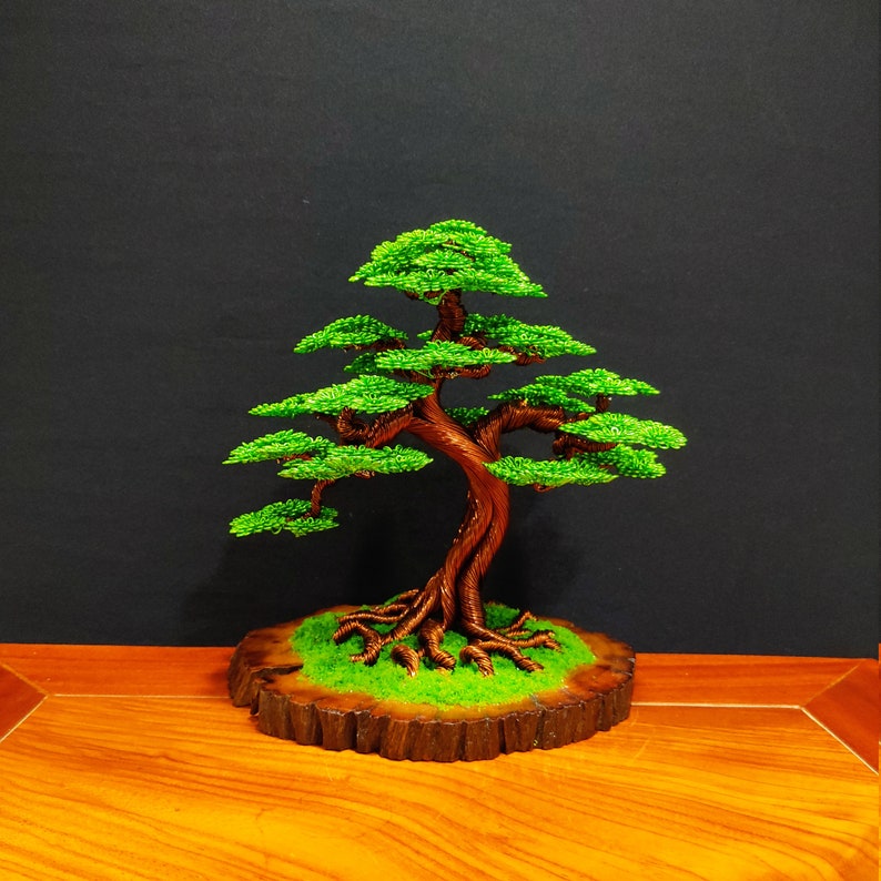 Big Size Art Wire Bonsai Tree Sculpture With A Pleasant | Etsy