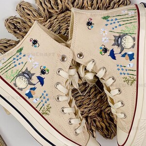 Custom Converse Chuck Taylor Totoro Embroidered Converse Shoes/ Gibli ...