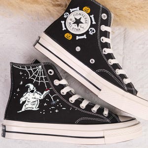 Custom Embroidered Halloween Converse, Character Embroidered Sneakers ...