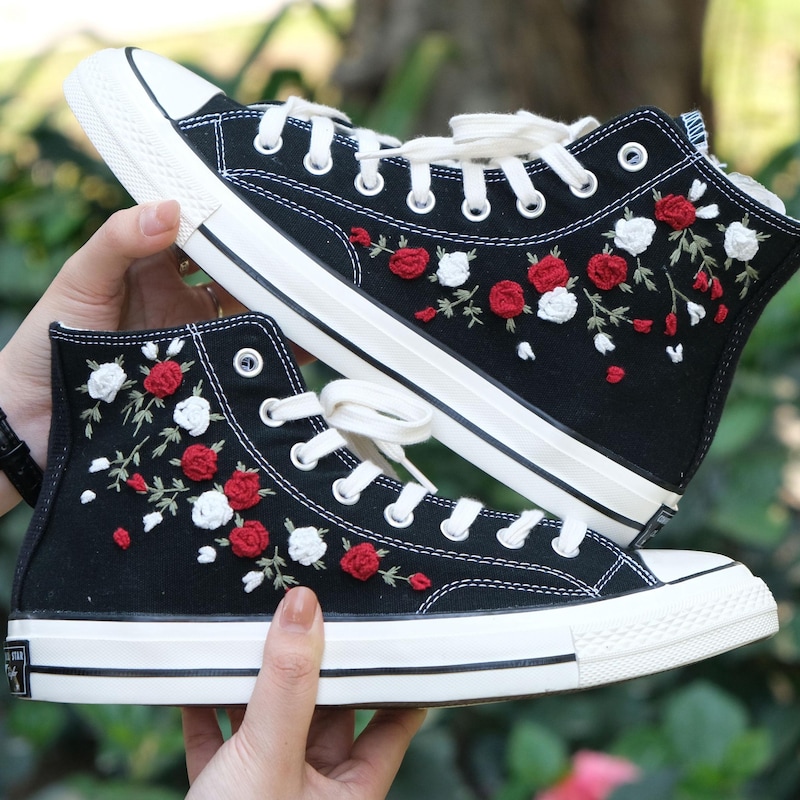 Red Rose Shoes - Etsy