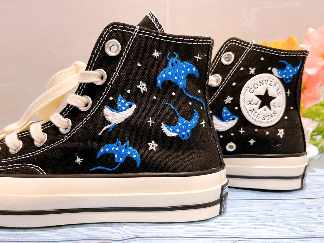 Custom Converse Chuck Taylor Manta Ray Embroidered Converse Shoes ...